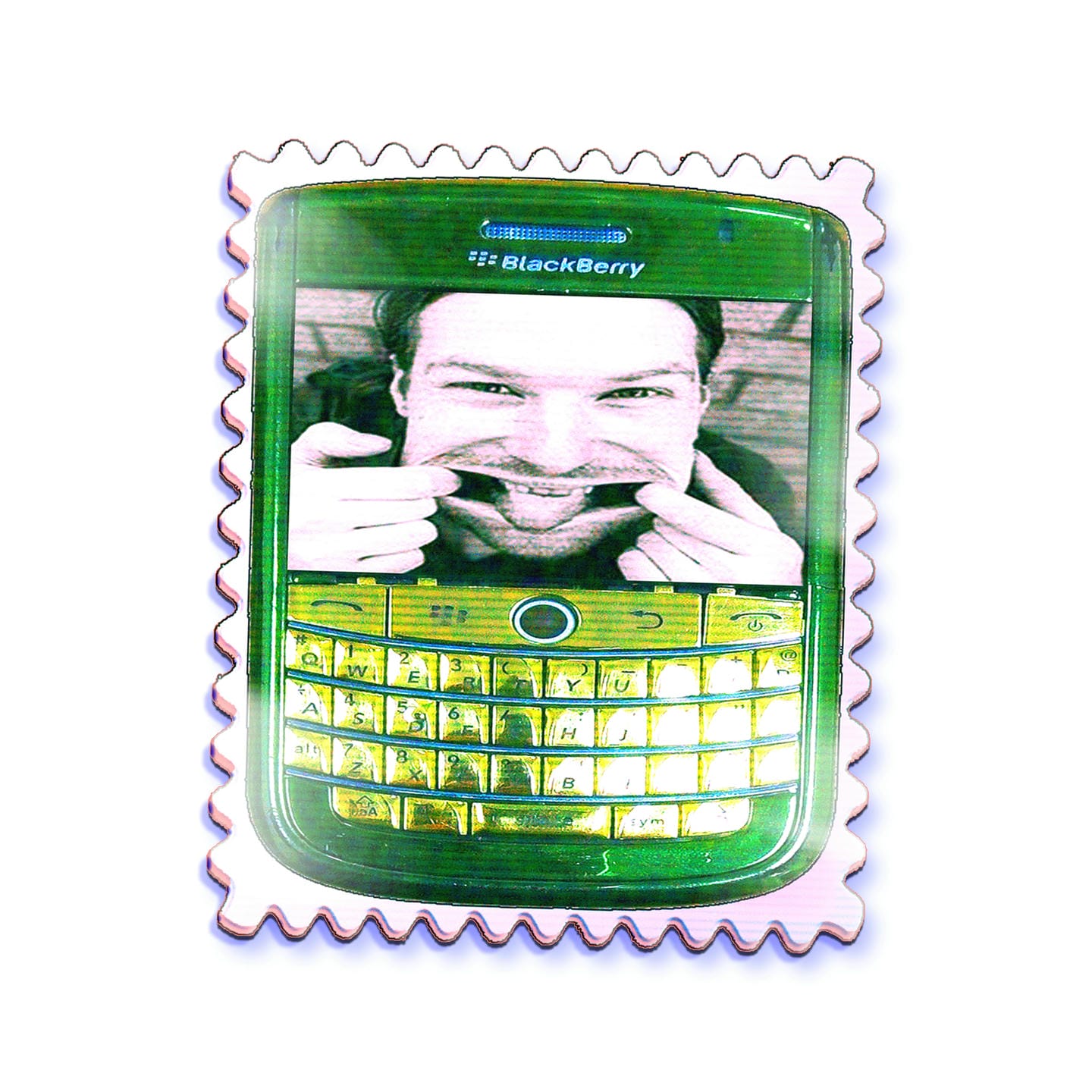 Retro Aphex Twin Y2K Phone Stamp Sticker – Laminated Gloss | Indie Ovation